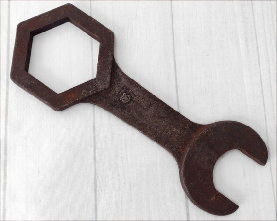 Antique Vlchek Hub Wrench 8.6 Large Size Hex Open End - Etsy