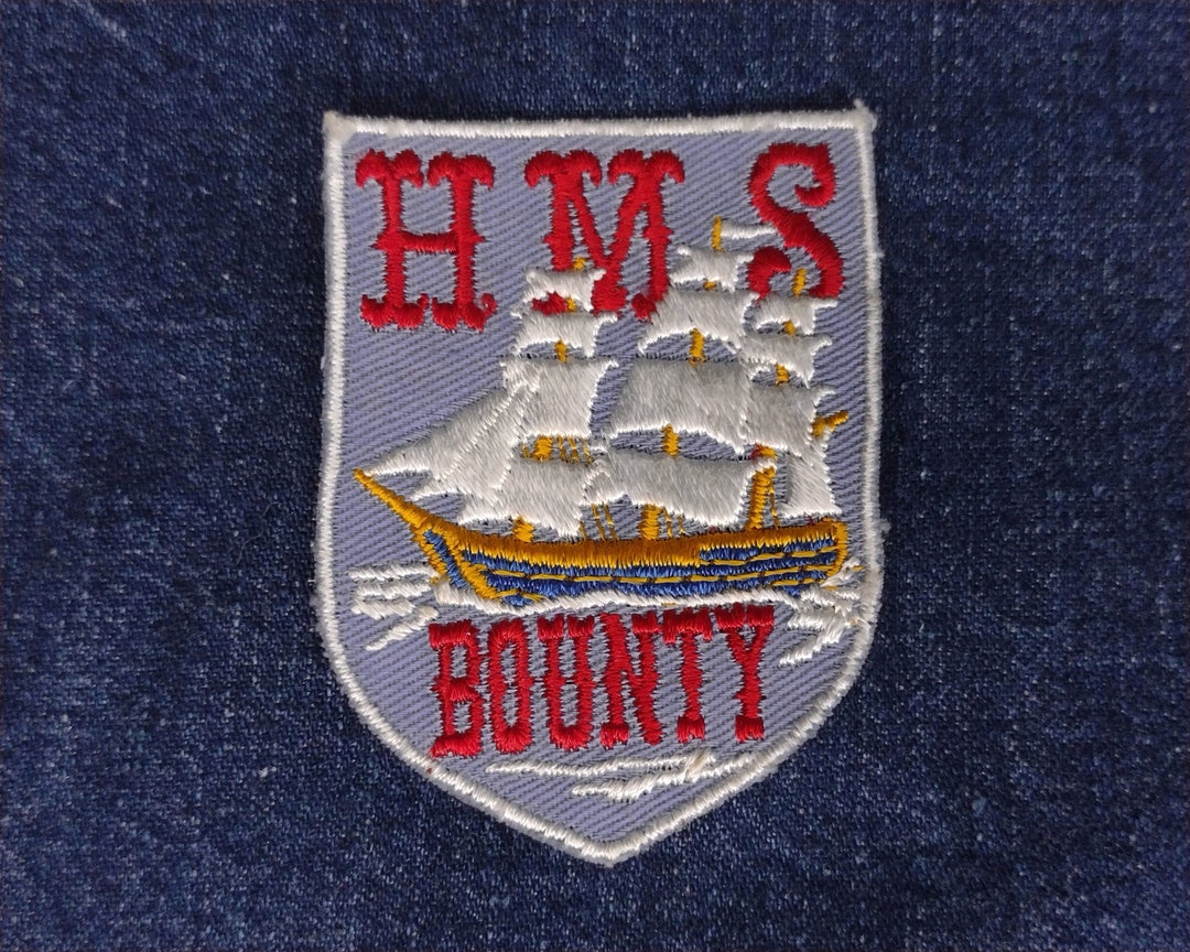 Lightly Soiled Used Vintage HMS Bounty Patch 2.75, Tall Ship ...