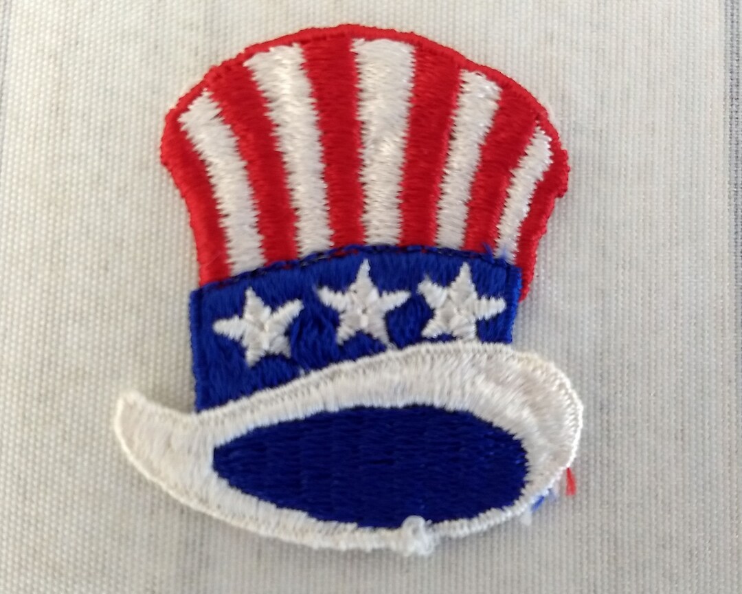 Irregular Small Vintage Uncle Sam Hat Patch 1.9, United States ...