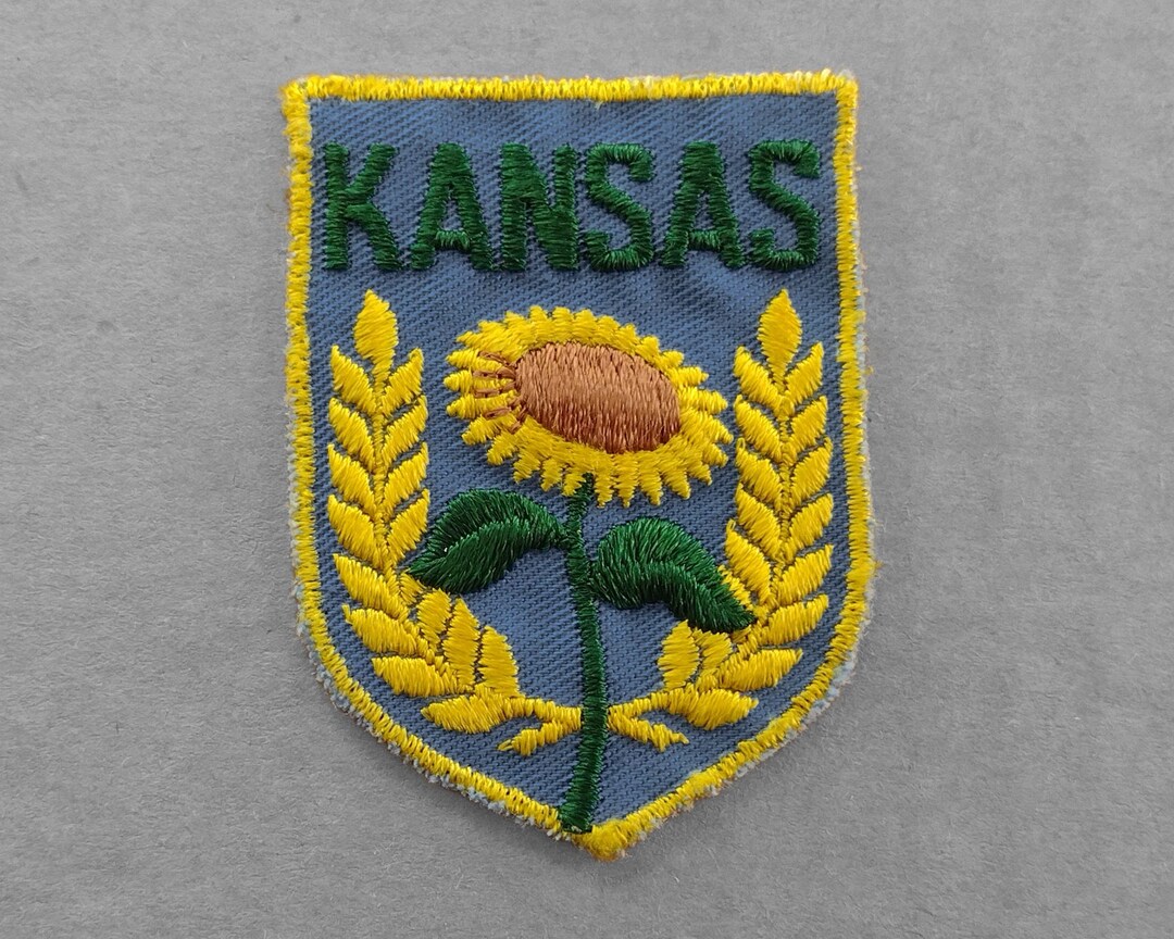 Used Vintage Kansas Patch 2.75, Wild Sunflower and Wheat, State Flower ...