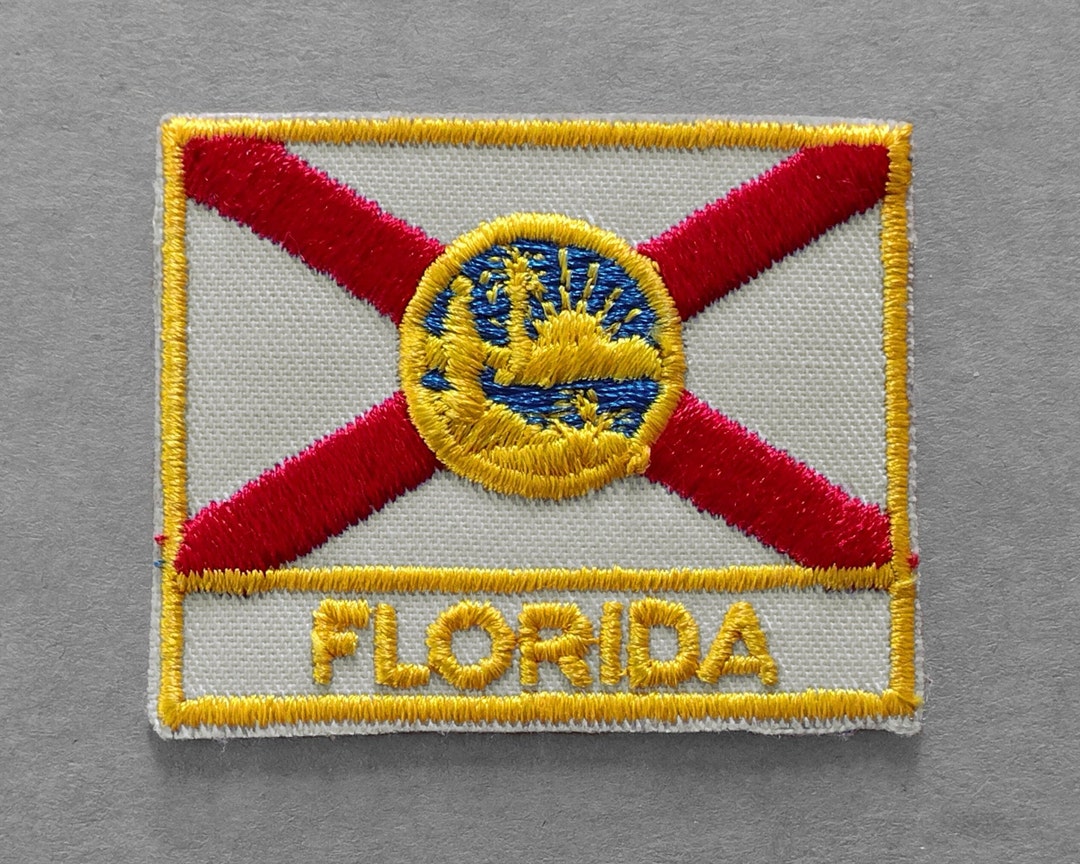 Used Vintage Florida Flag Patch 2.5", Embroidered Travel Souvenir ...