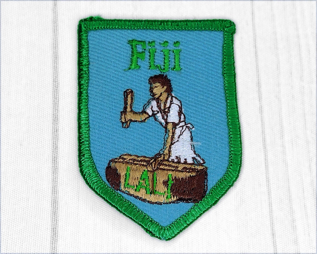 Used Vintage Fiji Patch 3 Man Playing Lali Fijian - Etsy