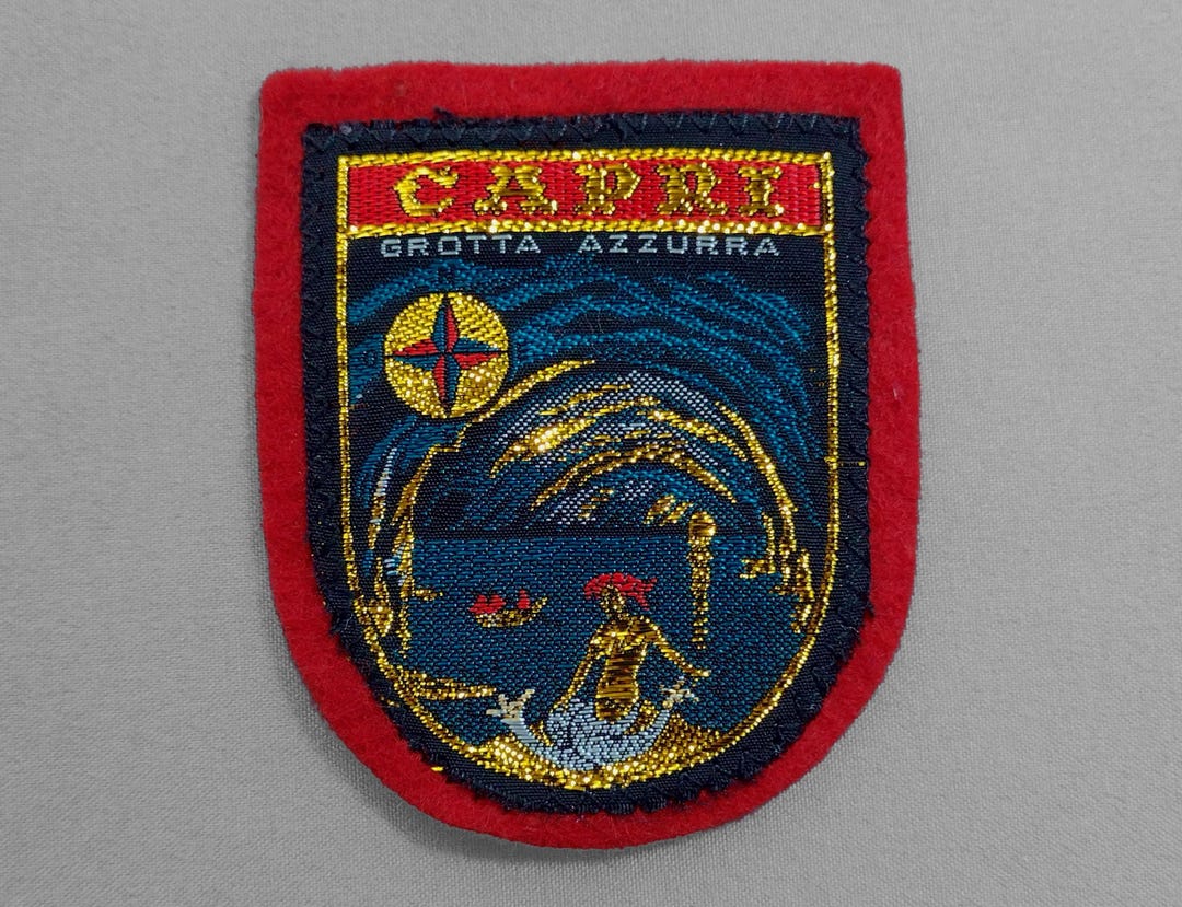 Vintage Capri Woven Patch 2.75", Grotta Azzurra Souvenir, Blue Grotto ...