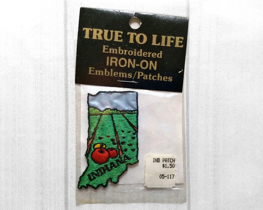 Vintage Indiana Patch 2.25 State Map Hoosier - Etsy