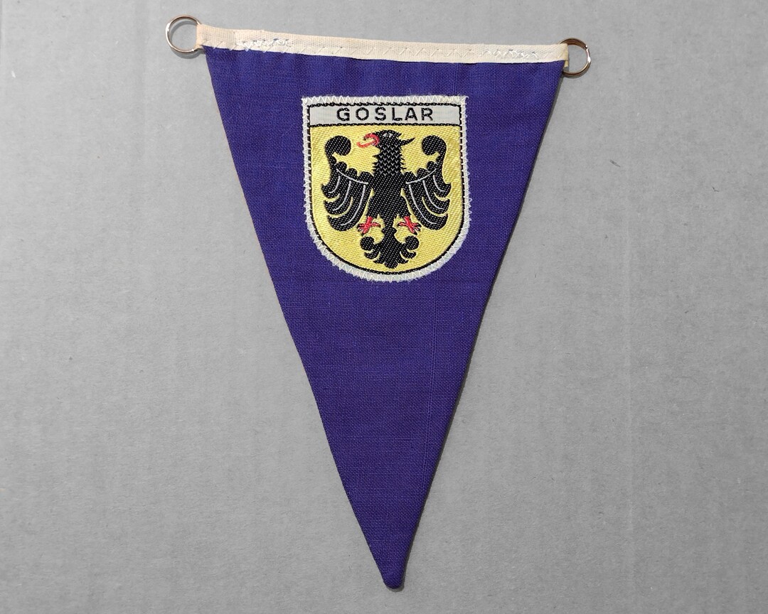 As is Vintage Goslar Mini Pennant 6.5", Woven Coat of Arms Patch ...