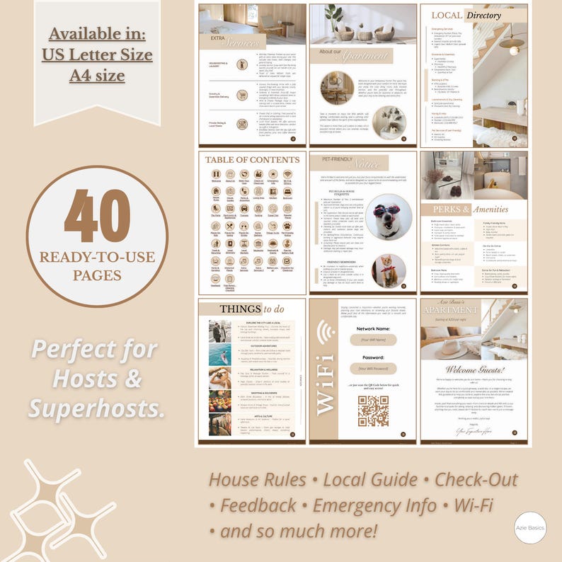 Digital Printable Airbnb Welcome Guide Book for Hosts, VRBO Vacation ...