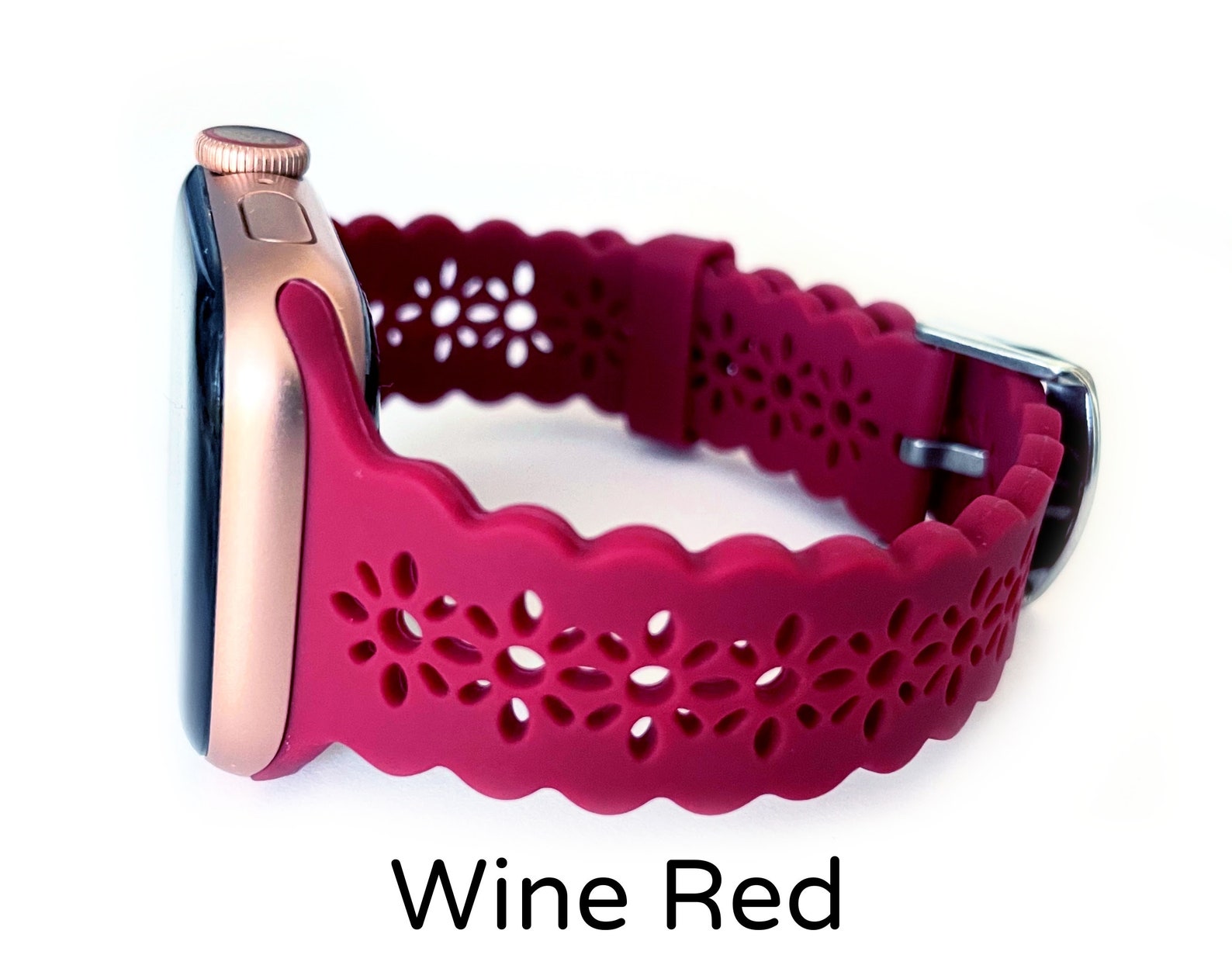 Lace Silicone Apple Watch Band Laser Cut Womens Apple Watch - Etsy