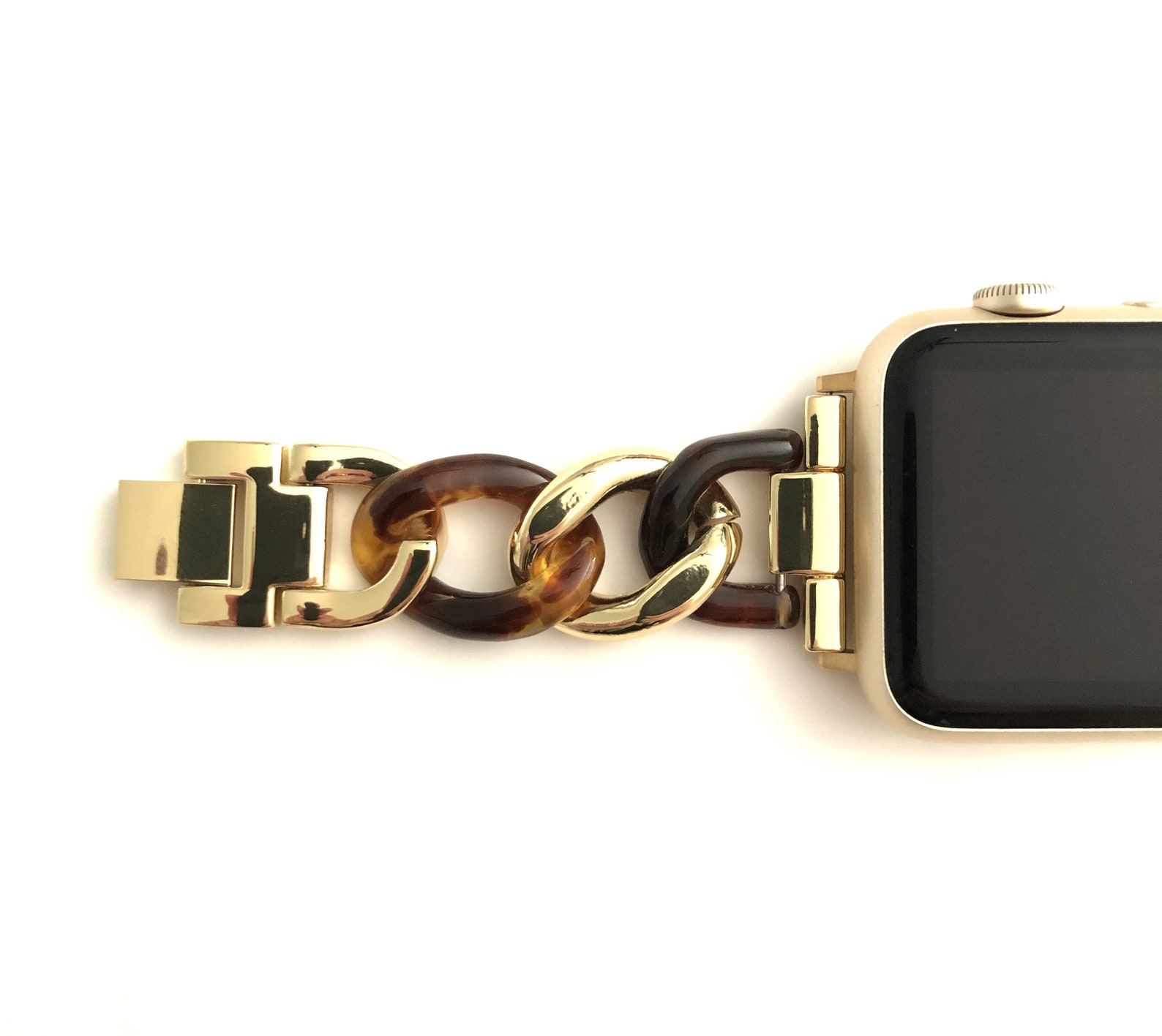 COUTURE Tortoise Apple Watch Band, Gold, Silver, & Rose Gold Apple ...