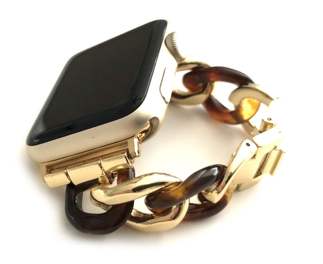 COUTURE Tortoise Apple Watch Band, Gold, Silver, & Rose Gold Apple ...