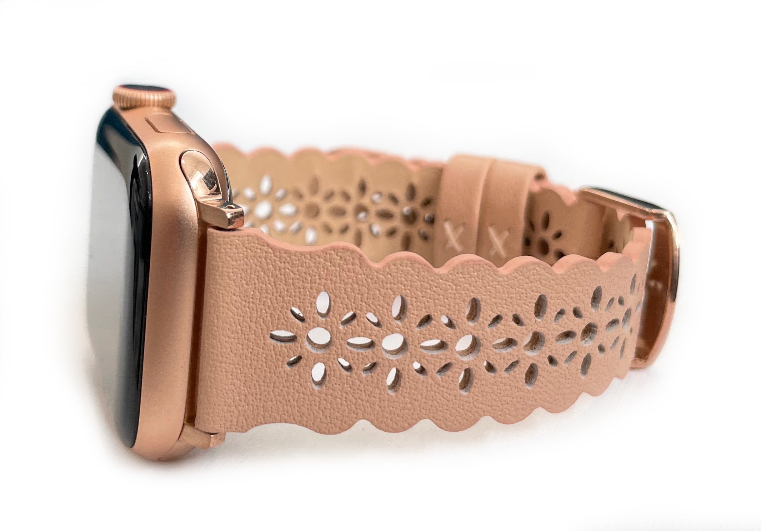 Lace LEATHER Apple Watch Band Laser Cut Womens Apple Watch | Etsy