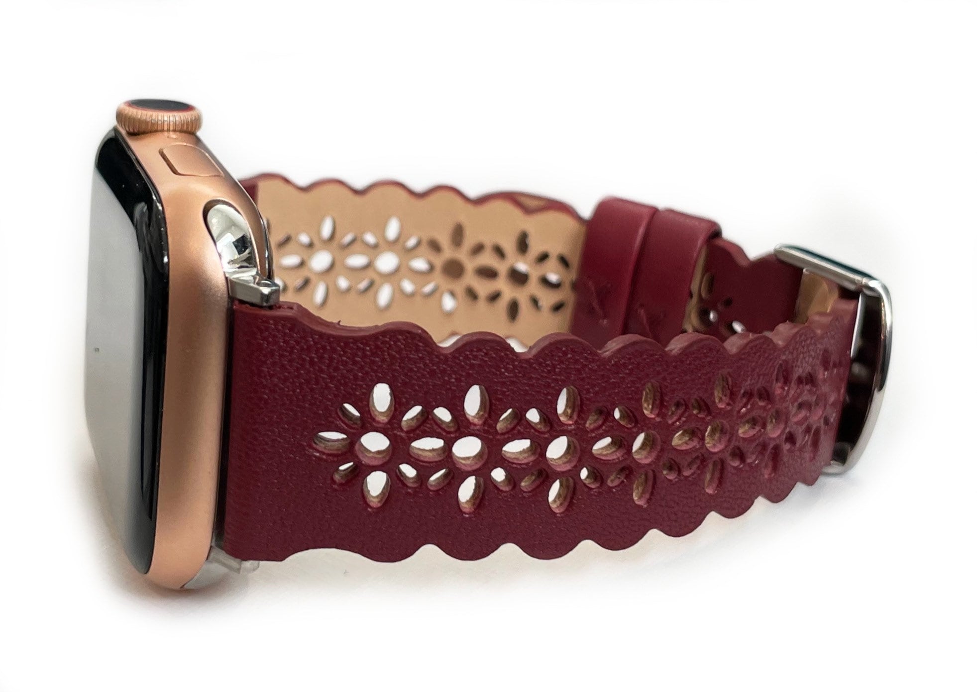 Lace LEATHER Apple Watch Band Laser Cut Womens Apple Watch | Etsy