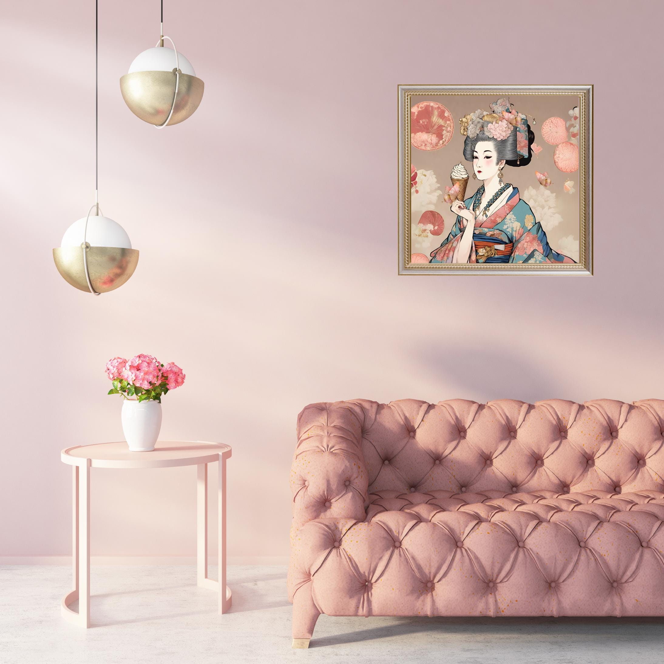 Geisha Wall Art Set – Japanese Art Prints ,funny Geisha , Modern Oiran ...