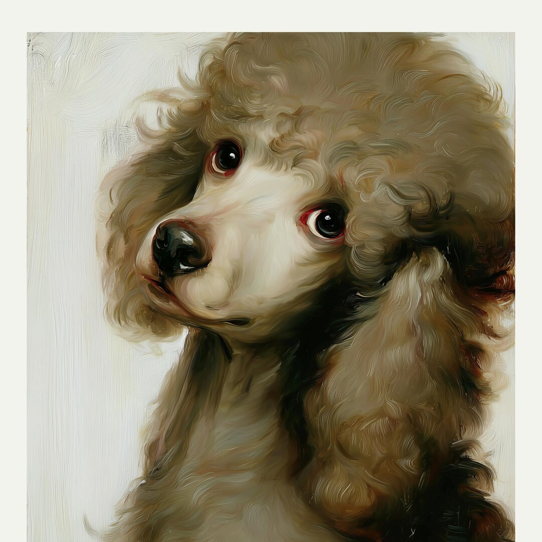 Quiet Gaze – Poodle Wall Art With Soft Presence | Minimal Dog Portrait ...