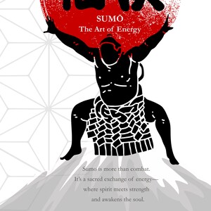 SUMO - Sacred Energy Art Poster, Japanese Martial Spirit Wall Art, Sumo ...
