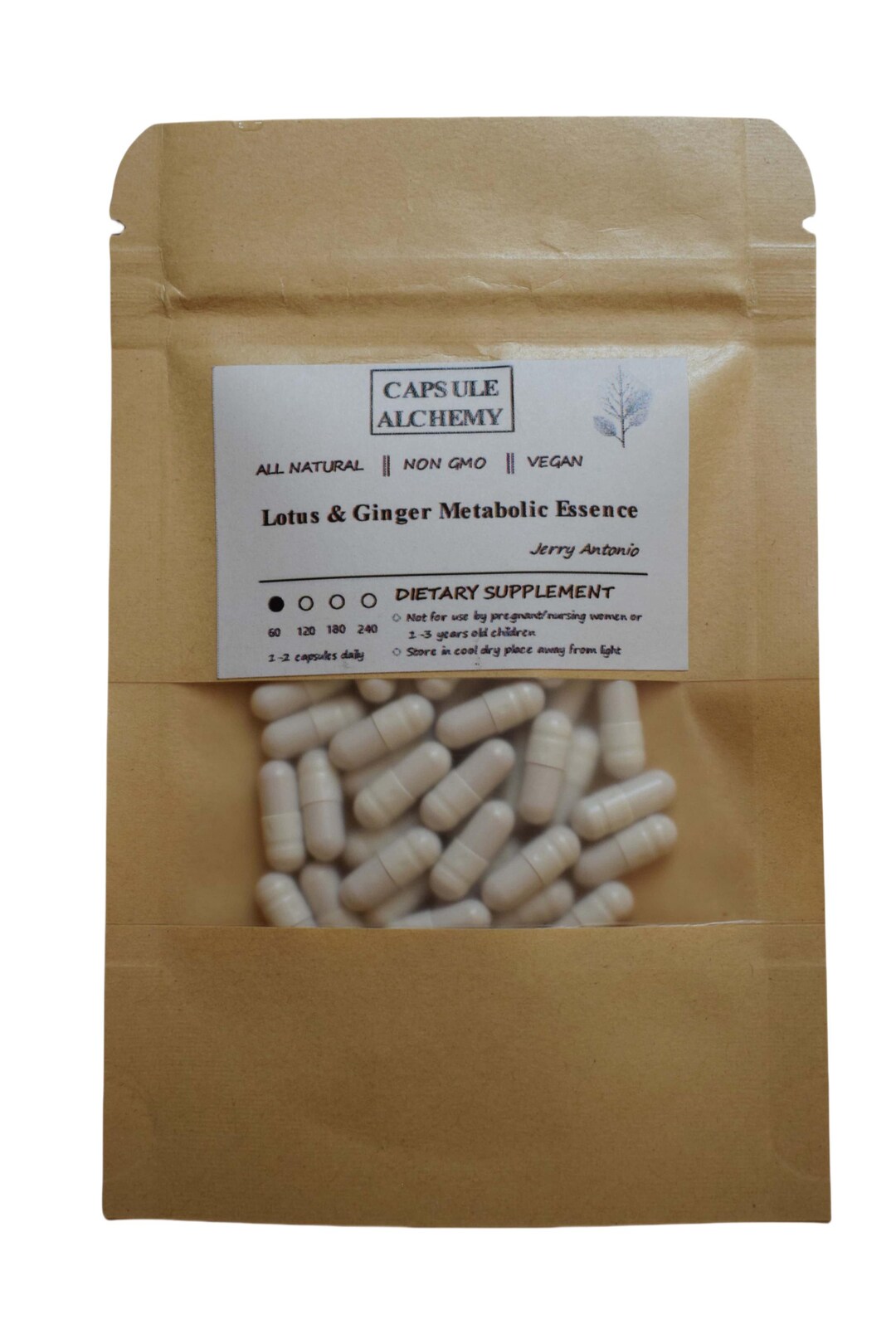 Lotus & Ginger Herbal Complex | 500mg Vegetarian Capsules | 10x ...