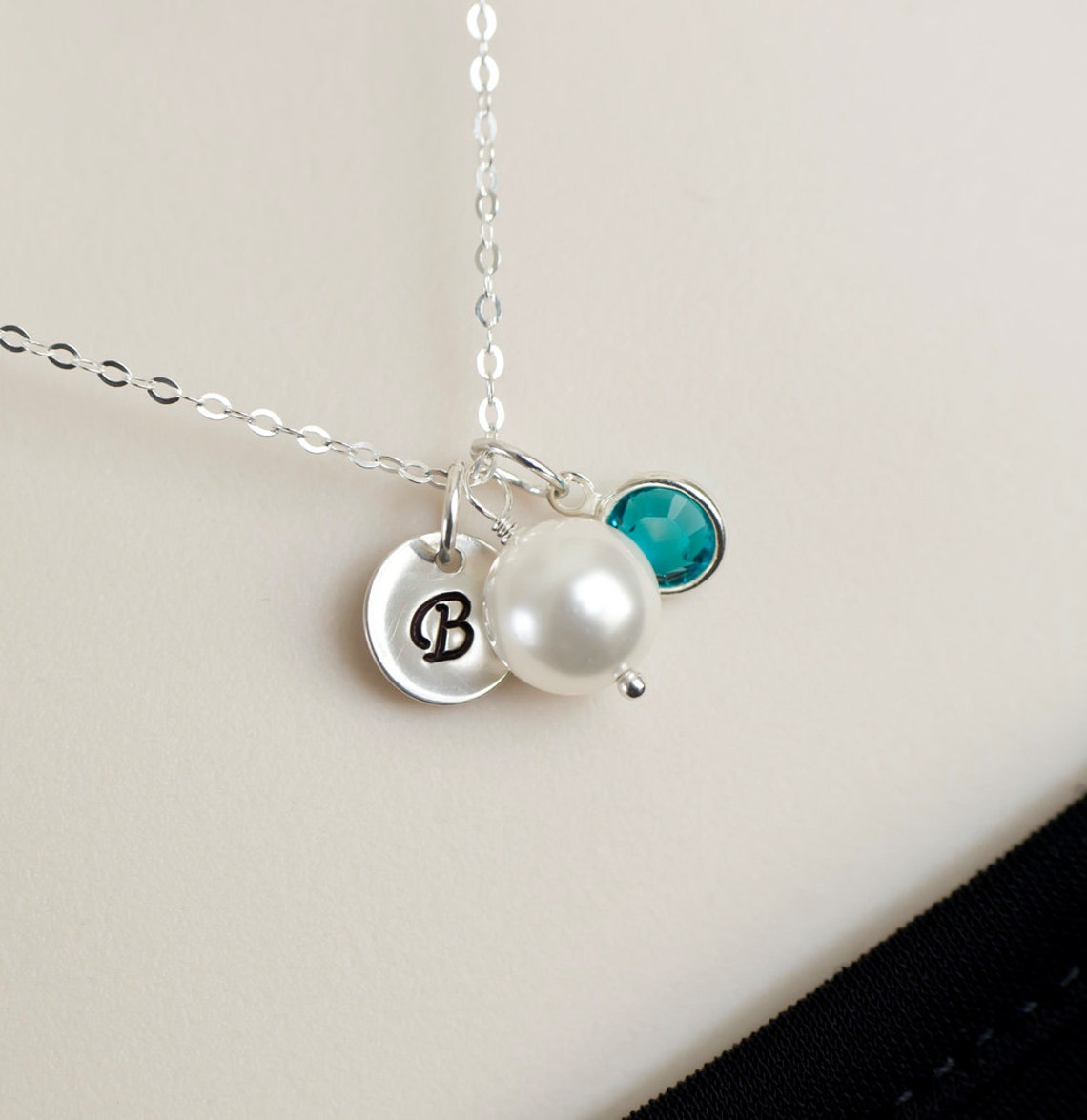 Personalized Birthstone Initial Necklace Birthstone Initial | Etsy