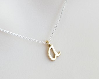 Initial Necklace, Gold Filled Initial Necklace, Script Initial Necklace ...