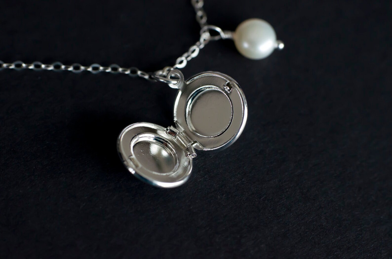 Initial Locket Necklace, Amethyst and Silver Locket Necklace, Custom ...