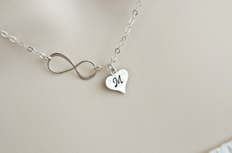 Infinity Initial Necklace, Personalized Infinity Necklace, Heart ...