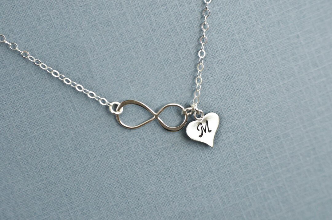 Infinity Initial Necklace, Personalized Infinity Necklace, Heart ...