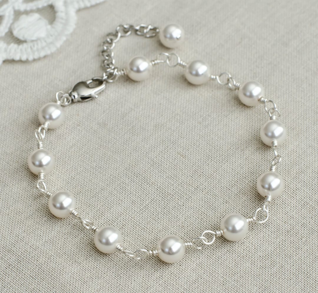 Bridal Pearl Bracelet, Bridal Bracelet, Classic Bridal Pearl Bracelet ...