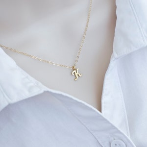 Initial Necklace, Gold Filled Initial Necklace, Script Initial Necklace ...