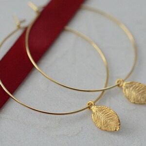 Tiny Gold Leaf Hoops - Gold Filled Hoops - Simple, Delicate, Everyday ...