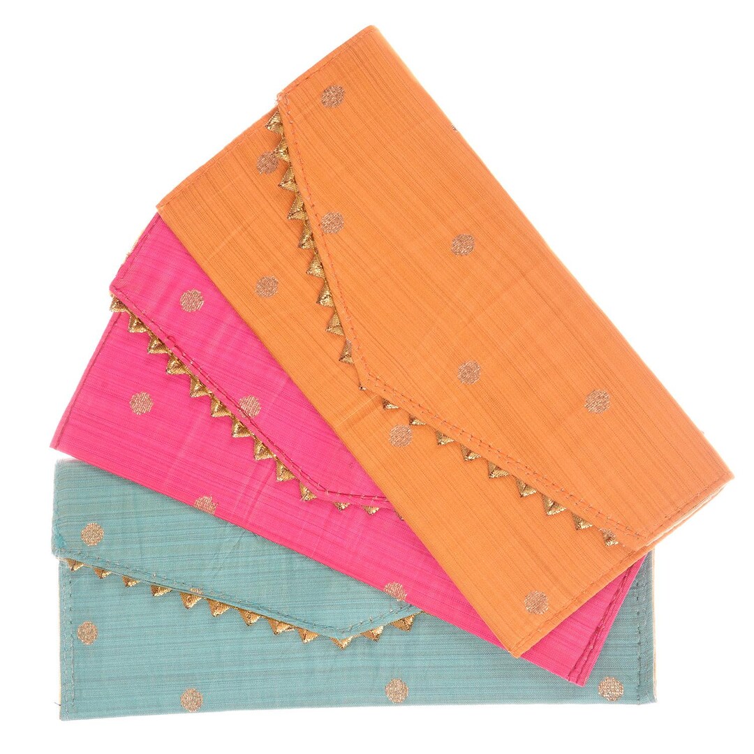 Handcrafted Indian Fabric Money Envelopes: Shagun Gift, Diwali, Wedding ...