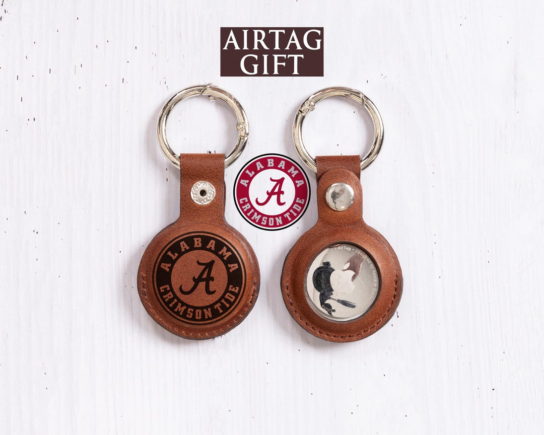 Personalized Leather AirTag Keychain, Custom AirTag Holder, Minimalist ...
