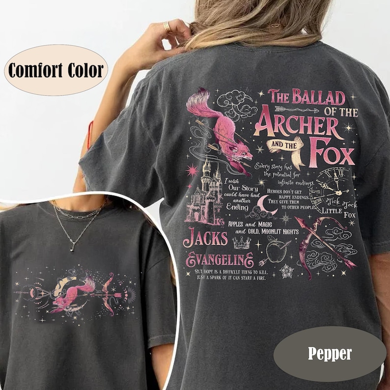 Ballad Archer Fox Shirt, Stephanie Garber Book Merch, Once Upon Broken ...