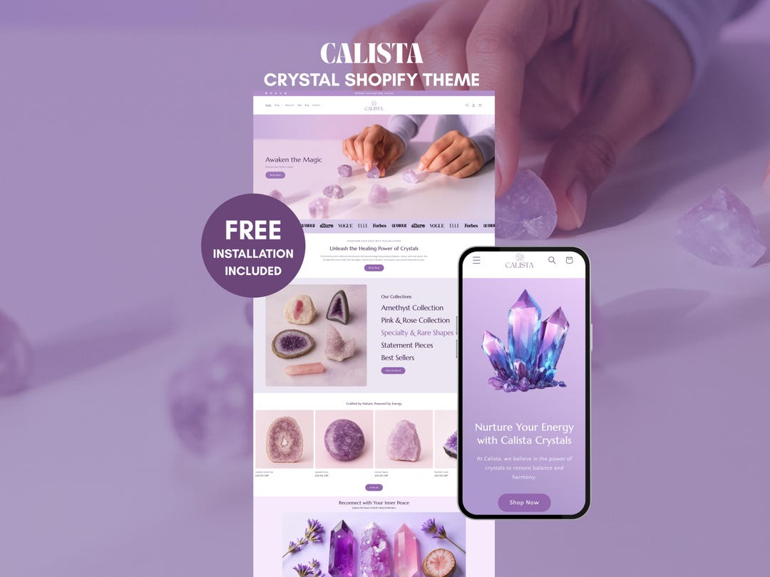 Calista Crystal & Jewelry Shopify Theme: Luxury Wellness Website ...