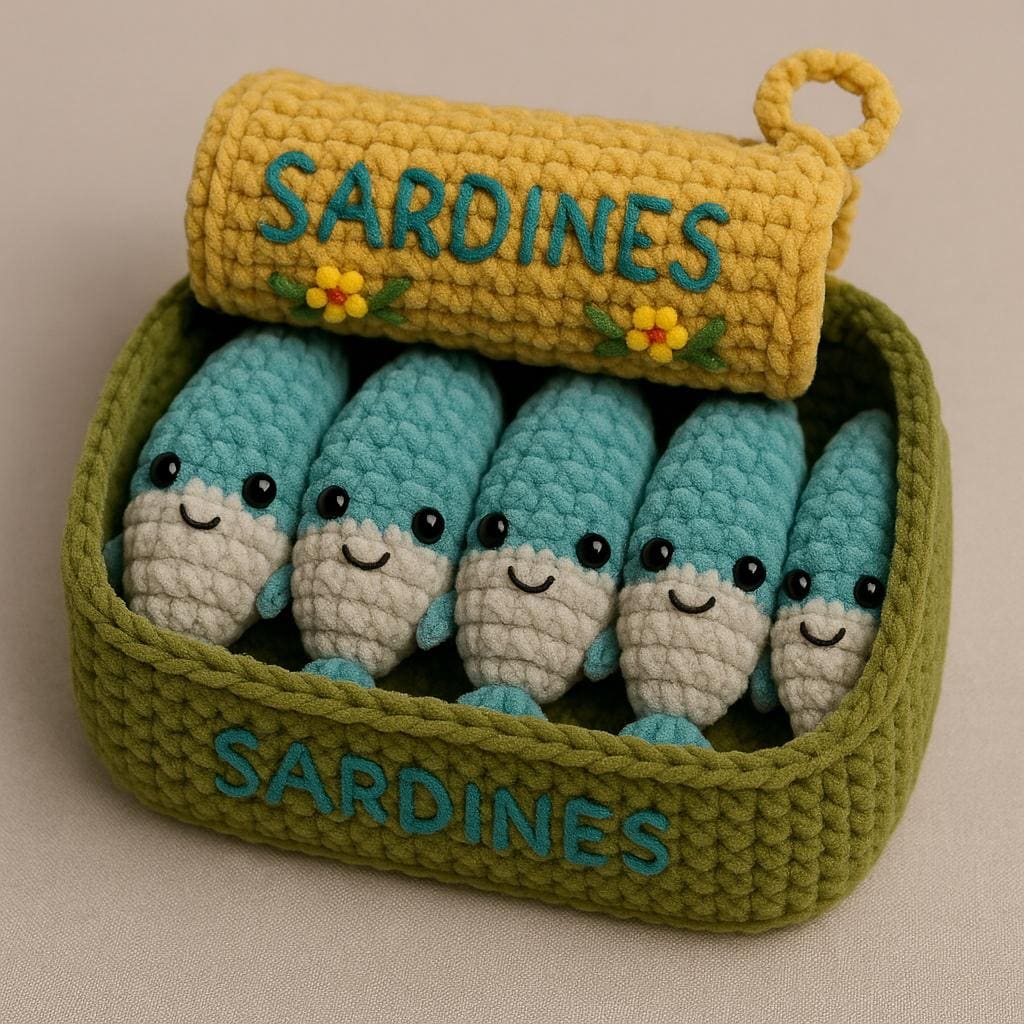 Cutesy Crochet Sardines in a Can Pattern – Amigurumi PDF Digital ...