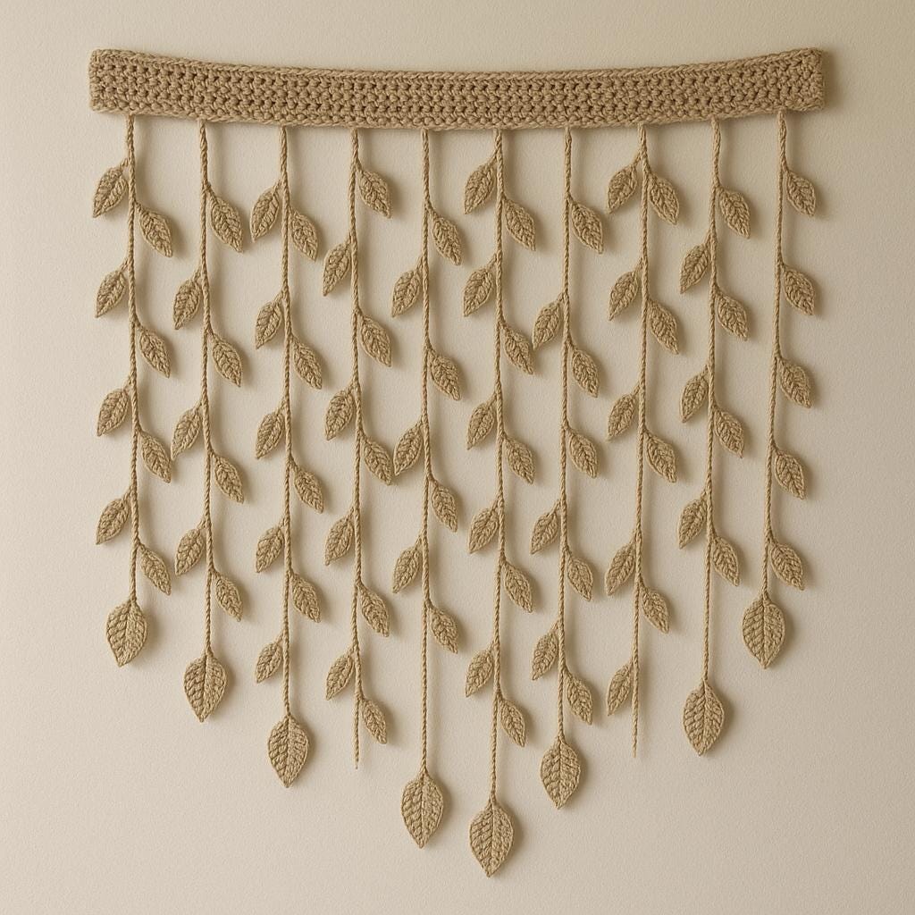 Boho Crochet Leaf & Flower Curtain Pattern | PDF Wall Hanging Decor ...