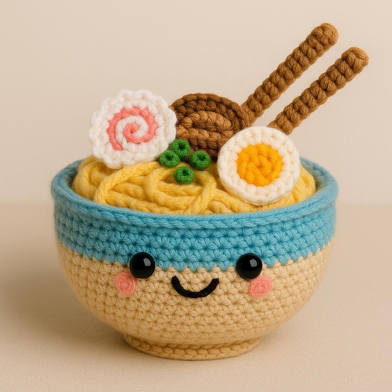 Crochet Ramen Bowl Pattern • Kawaii Noodle Plush PDF • Amigurumi Ramen ...