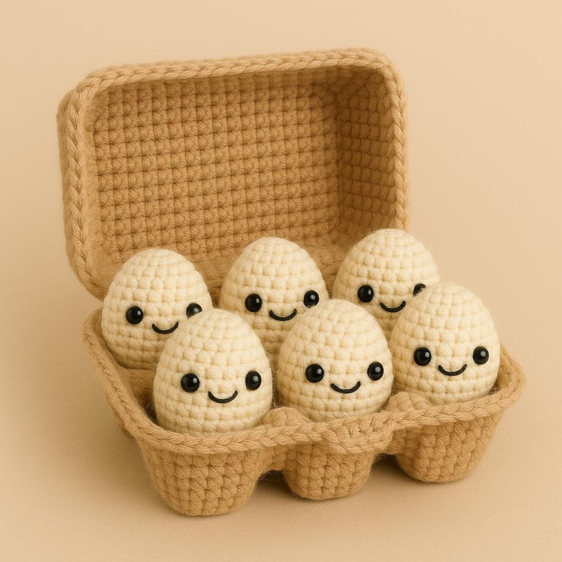 Crochet Egg Carton Pattern – Smiley Amigurumi Eggs in Egg Box ...