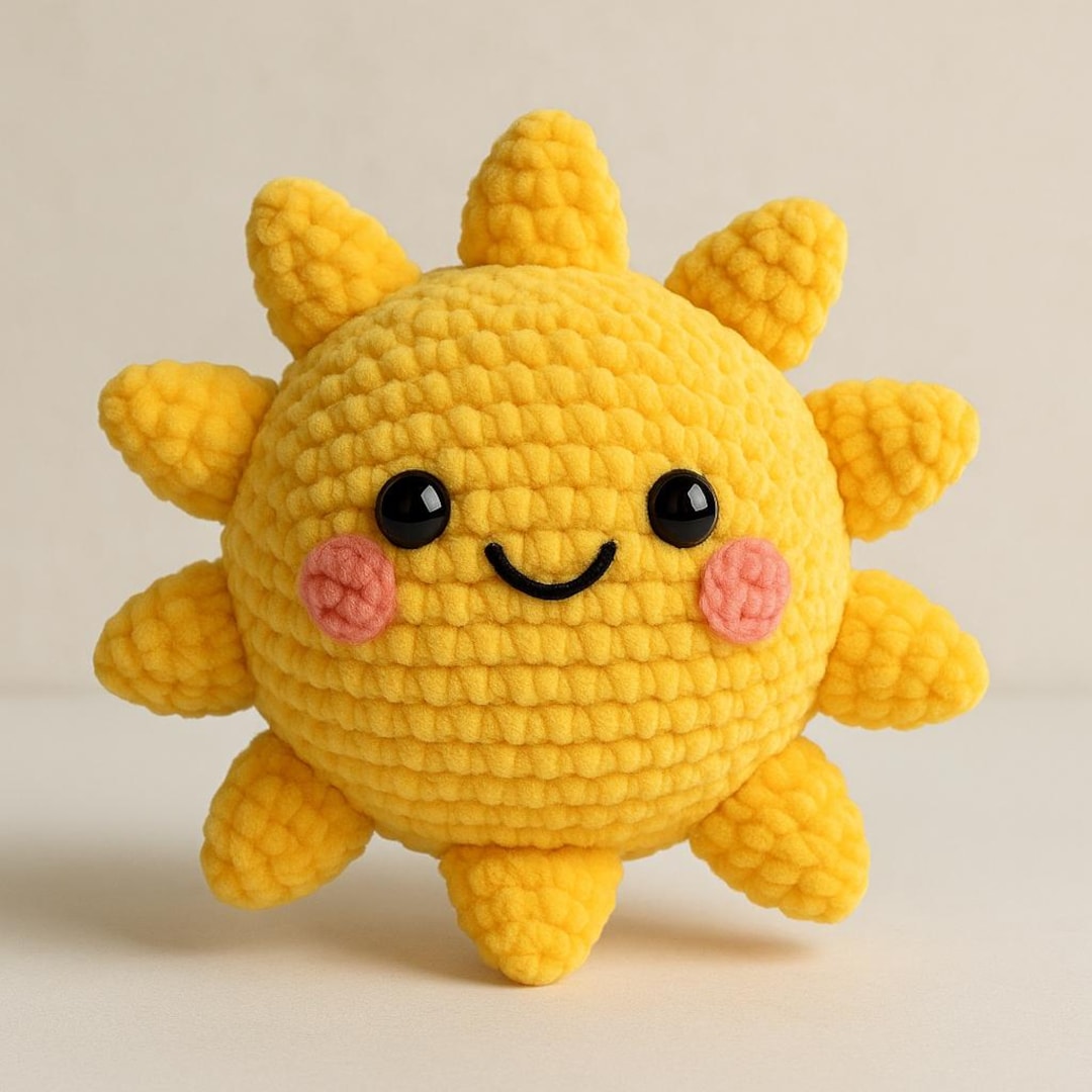 Cute Crochet Sun Plushie Pattern – Big Velvet Crochet Amigurumi PDF ...