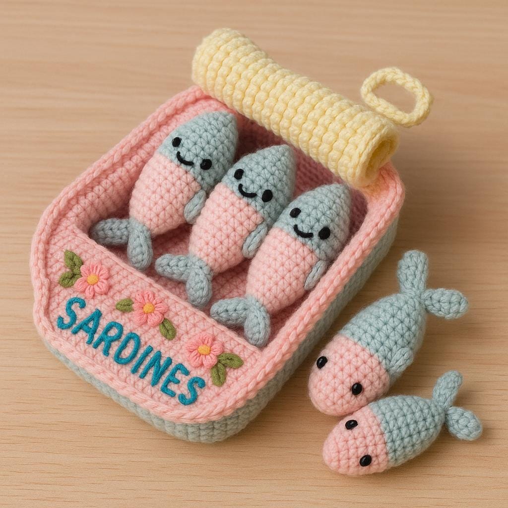 Cutesy Crochet Sardines in a Can Pattern – Amigurumi PDF Digital ...