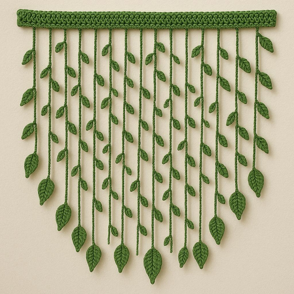 Boho Crochet Leaf & Flower Curtain Pattern | PDF Wall Hanging Decor ...