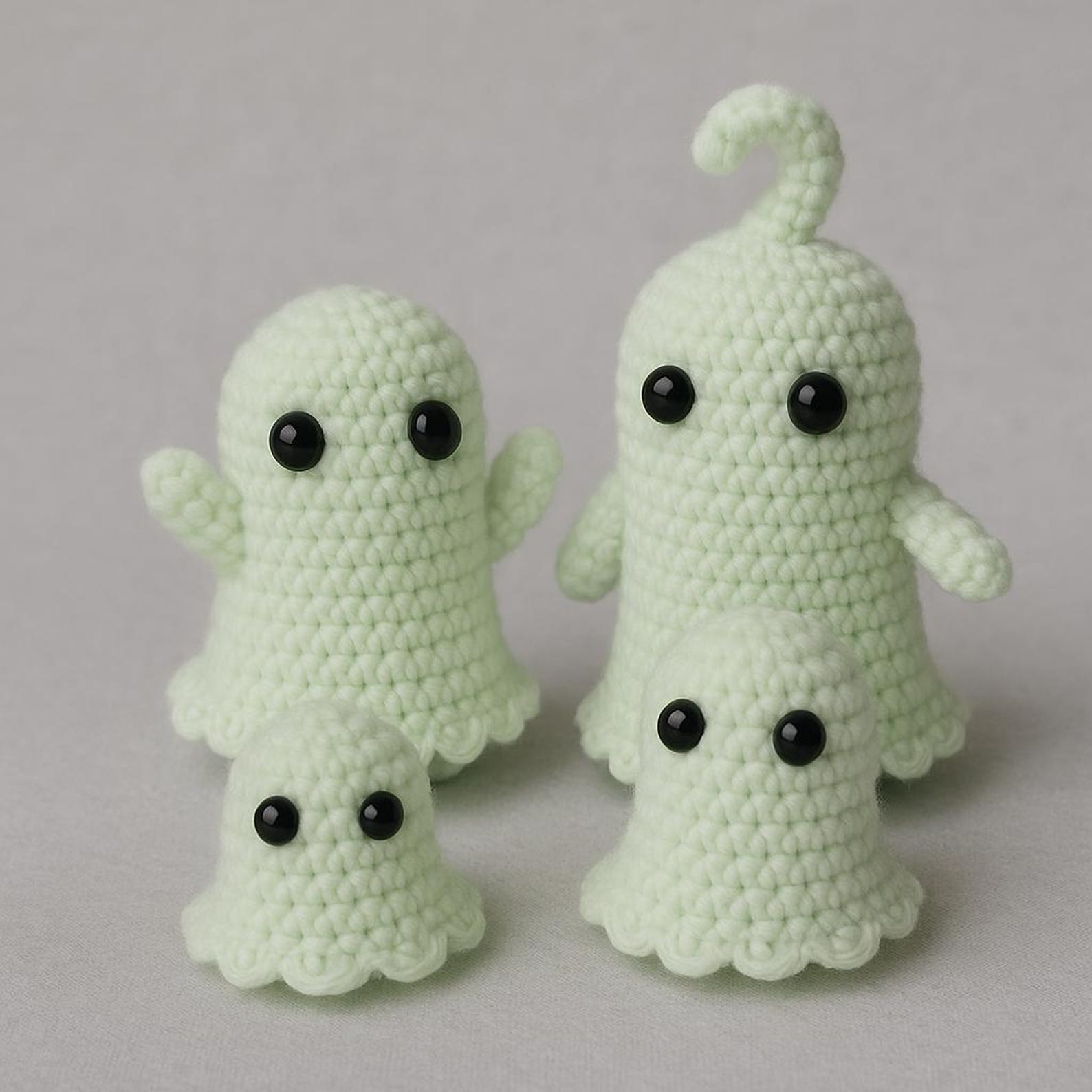 Glow-in-the-dark Crochet Ghosts – Amigurumi Pattern PDF - Digital ...