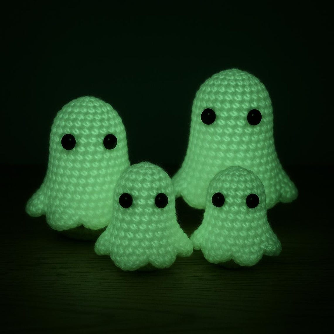 Glow-in-the-dark Crochet Ghosts – Amigurumi Pattern PDF - Digital ...