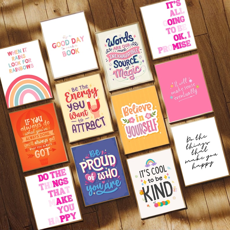 Motivational Quote Prints: Colorful Affirmation Wall Art (digital ...