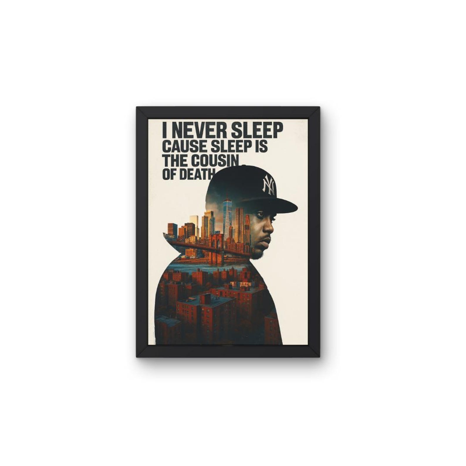 Hip Hop Legend Poster - Nas Lyrics - New York State of Mind Digital ...