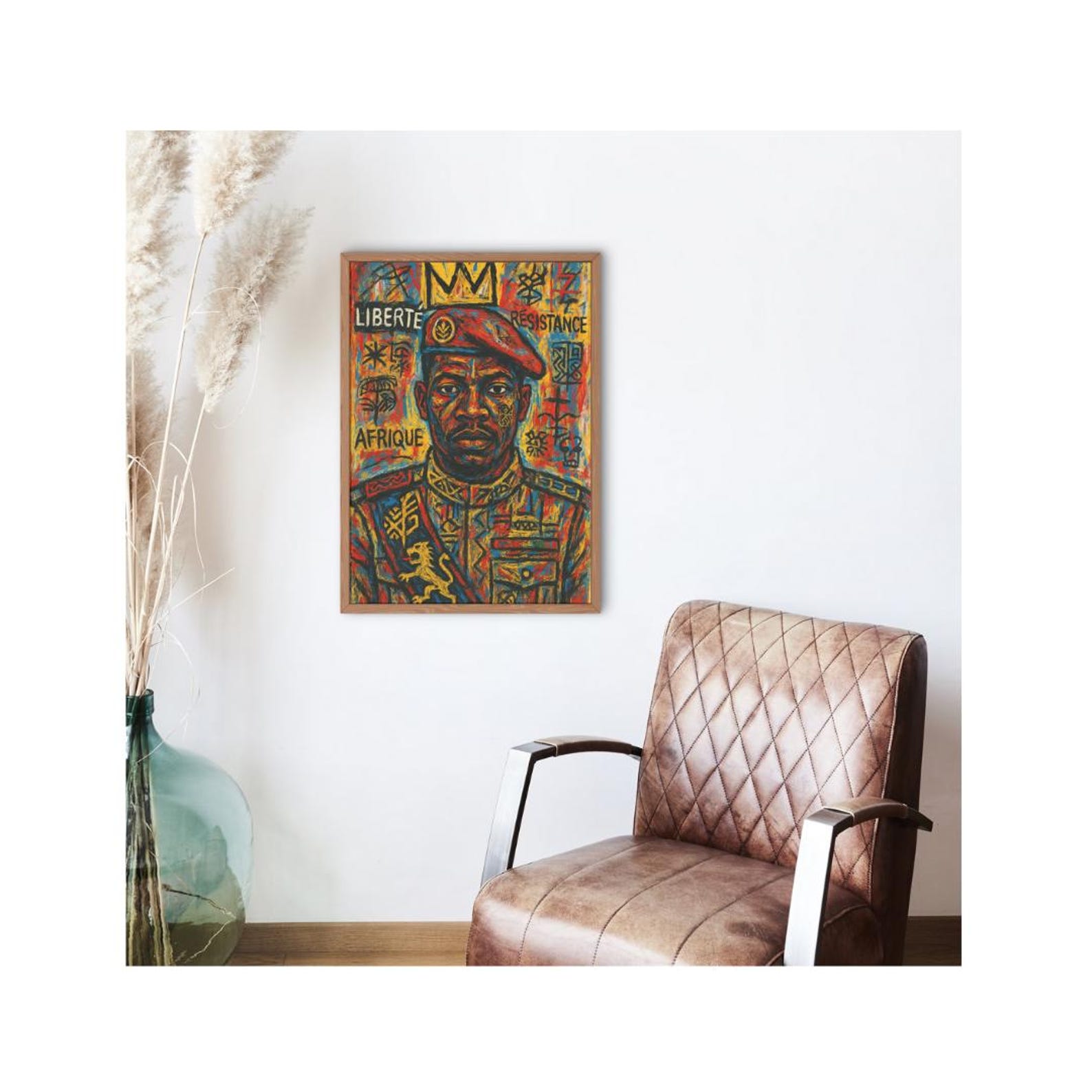 Ibrahim Traoré Portrait – Basquiat Style Digital Art Print (instant ...