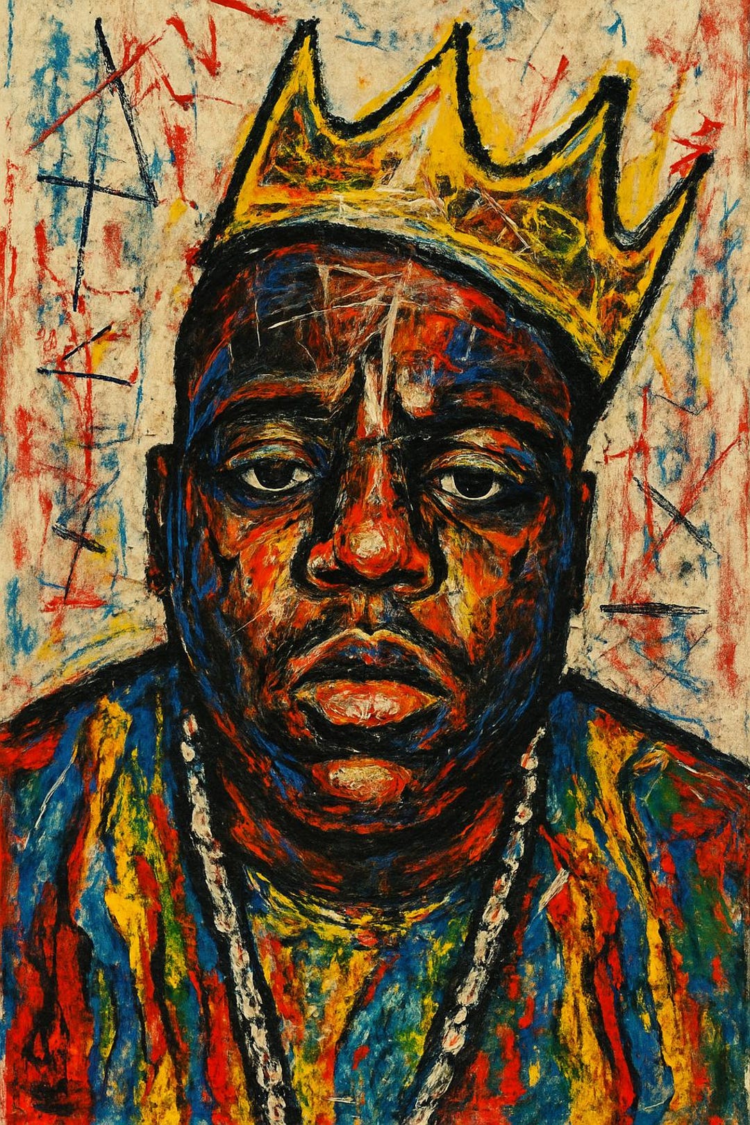 Notorious Big Portrait – Basquiat Style Digital Art Print (instant ...
