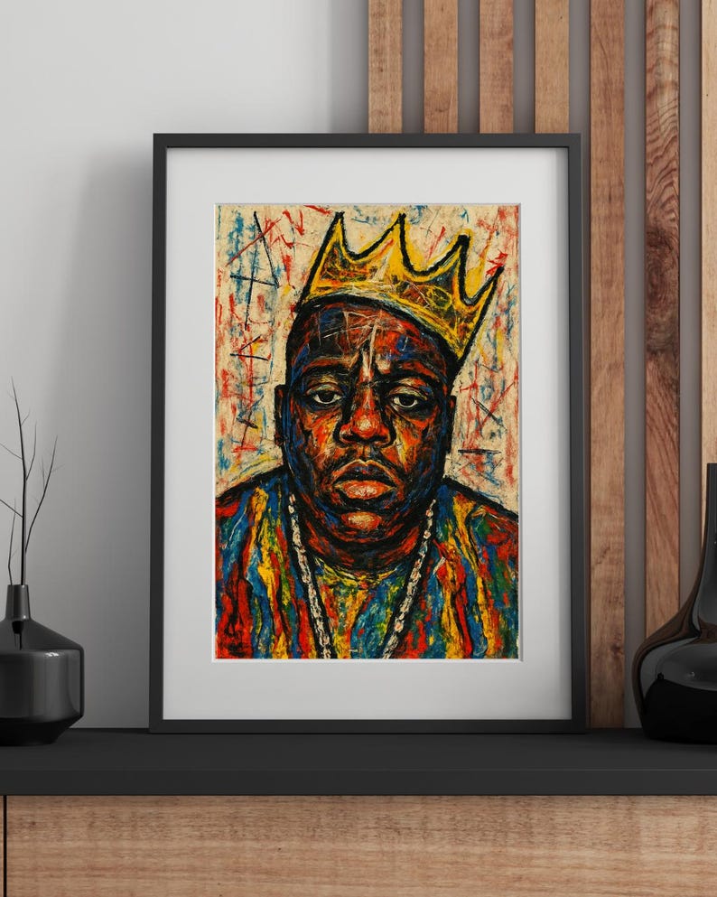 Notorious Big Portrait – Basquiat Style Digital Art Print (instant ...