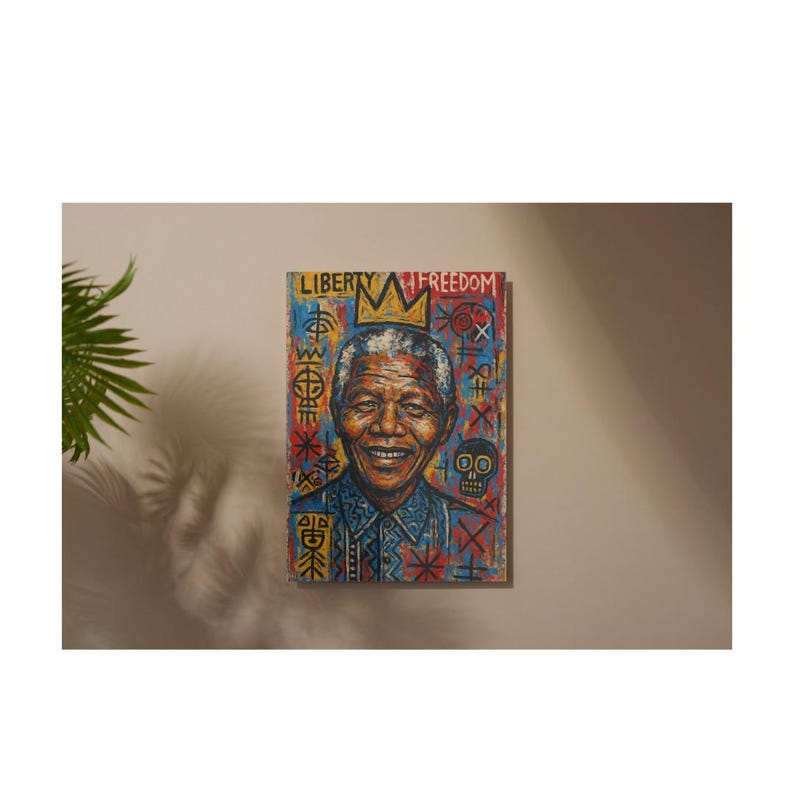 Nelson Mandela Portrait – Basquiat Style Digital Art Print (instant ...
