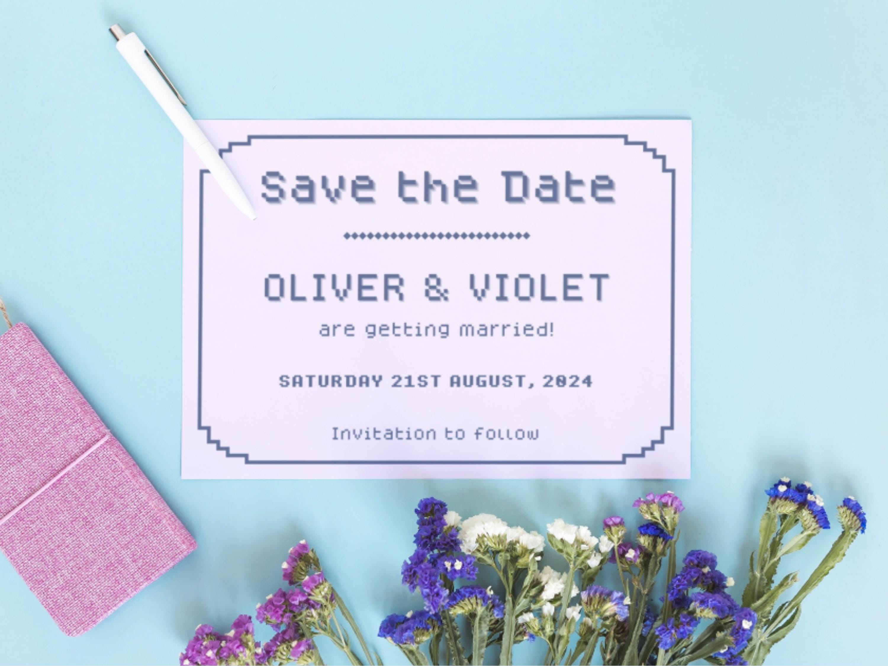 Pixel Art Wedding Invitation Bundle: Gamer Theme (printable Template ...