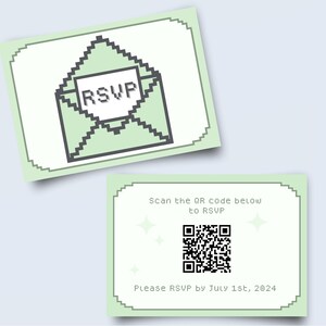 Pixel Art Wedding Invitation Bundle: Gamer Theme (printable Template ...