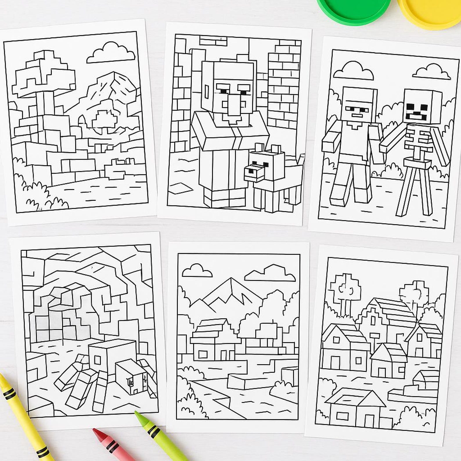 Minecraft-inspired Coloring Pages | Pixel Art Adventure | Printable ...