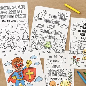 Set of 5 Bible Verse Coloring Pages for Kids – Faith-inspired Designs ...